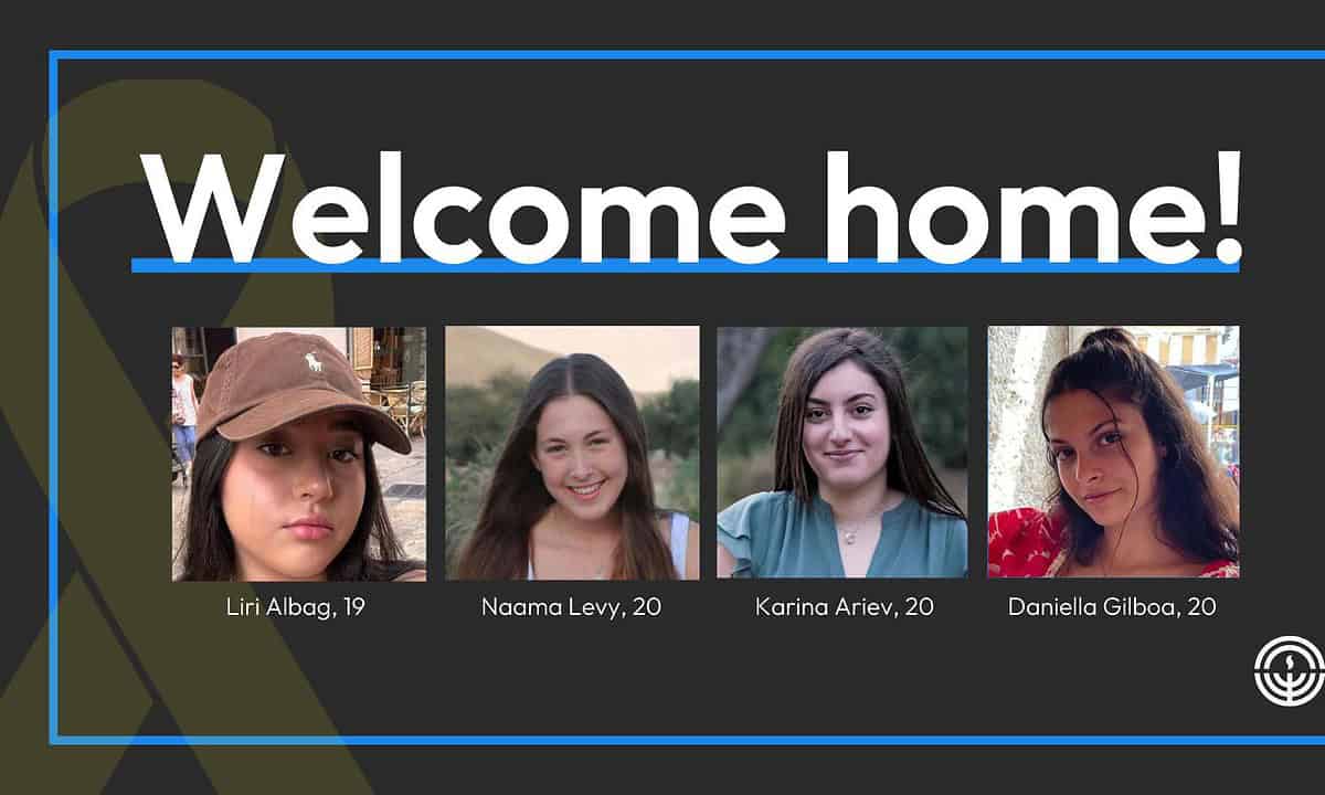 Hostages Daniela Gilboa, Liri Albag, Naama Levy and Karina Ariev ...